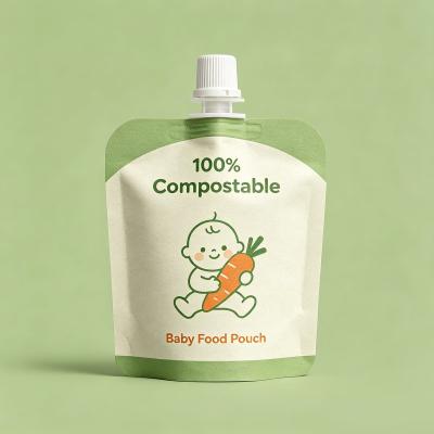 China 100% Compostable Spout Pouch | Eco‑Friendly Stand‑Up Pouch for Organic Baby Food & Purees for sale