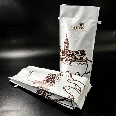 China Custom Printed Coffee Bags with One‑Way Degassing Valve & Tin Tie | Side Gusset Pouch for Roasted Coffee Beans for sale