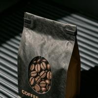 China Custom Printed Stand‑Up Pouches for Brand Visibility | Flat Bottom Kraft Coffee Packaging Bags with Display Window for sale