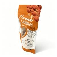 China Custom Printed Stand‑Up Zipper Bag with Heart‑Shaped Window | 150g 350g Nut Packaging Pouch for Almonds & Dry Fruits for sale