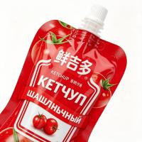 China Custom Contour‑Shaped Spout Pouch | Food‑Grade Flexible Packaging for Ketchup, Mayonnaise & Sauces (200ml) for sale