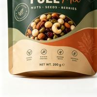 China Custom Printed Nature‑Themed Stand‑Up Zipper Pouch | Food‑Grade Flexible Packaging for Trail Mix, Nuts & Healthy Snacks (200g) for sale