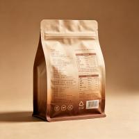 China Eco‑Certified Kraft Flat Bottom Coffee Bag | Premium Gradient Printed Sustainable Packaging for Whole Bean Coffee for sale