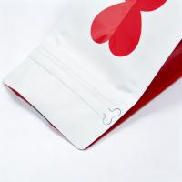 China ODM Factory Custom 200g Flat Bottom Coffee Bag With One-Way Degassing Valve | Matte White Red Aluminum Foil Stand Up Pouch For Whole Roasted Coffee Beans for sale