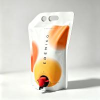 China Custom Gradient Printed Tap Dispenser Stand Up Pouch With Die-Cut Handle | High Barrier Aluminum Foil Bag In Box Liquid Packaging For Wine, Juice & Cold Beverages for sale
