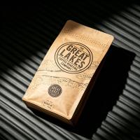China Custom Printed 12oz 340g Kraft Flat Bottom Coffee Bag With One-Way Degassing Valve | Eco-Friendly Brown Paper Stand Up Pouch For Roasted Whole Bean Coffee for sale