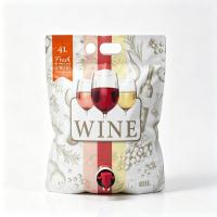 China 4L Disposable Wine Dispenser Wine Bag In Box Pouch| Aluminum Foil Tap Dispenser Stand Up Pouch With Die-Cut Handle For Red White Rosé Wine for sale