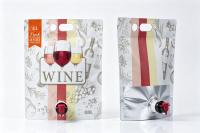 China 4L Disposable Wine Dispenser Wine Bag In Box Pouch| Aluminum Foil Tap Dispenser Stand Up Pouch With Die-Cut Handle For Red White Rosé Wine for sale