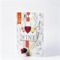 China 4L Disposable Wine Dispenser Wine Bag In Box Pouch| Aluminum Foil Tap Dispenser Stand Up Pouch With Die-Cut Handle For Red White Rosé Wine for sale