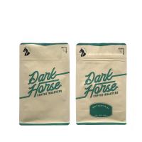 China OEM ODM Eco Kraft Coffee Bean Flat Bottom Bag | Resealable Top Zipper High Barrier Aluminum Foil Pouch For 12oz / 16oz Roast Coffee for sale