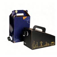 China Custom Printed Black Coffee Box With Handle & Aluminum Foil Bag In Box Tap Liner | Disposable Bag In Box Coffee Packaging Set For Cold Brew & Liquid Coffee for sale