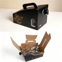 China Custom Printed Black Coffee Box With Handle & Aluminum Foil Bag In Box Tap Liner | Disposable Bag In Box Coffee Packaging Set For Cold Brew & Liquid Coffee for sale