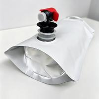 China Blank White High Barrier Stand Up Tap Spout Pouch With Dual Carry Handles | Reusable Leak-Proof Beverage Dispenser Bag For Juice, Wine & Liquid Drinks for sale