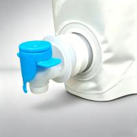 China Blank White High Barrier Stand Up Tap Spout Pouch With Dual Carry Handles | Reusable Leak-Proof Beverage Dispenser Bag For Juice, Wine & Liquid Drinks for sale