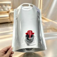 China Blank Silver Aluminum Foil Stand Up Tap Spout Pouch With Double Carry Holes | Leak-Proof Re-Sealable Dispenser Bag For Wine, Juice & Cold Brew Coffee for sale