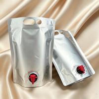 China Blank Silver Aluminum Foil Stand Up Tap Spout Pouch With Double Carry Holes | Leak-Proof Re-Sealable Dispenser Bag For Wine, Juice & Cold Brew Coffee for sale
