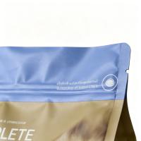 China Custom Two-Tone Color Eight Side Seal Cat Food Bag | Resealable Zipper Flat Bottom Pouch With Pet Photo Print For 400g Dry Kibble Packaging for sale