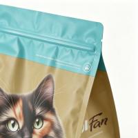 China Wholesale 2kg Large Capacity Cat Food Eight Side Seal Bag | Matte Color Block Flat Bottom Zipper Pouch With Custom Cat Breed Image Printing for sale