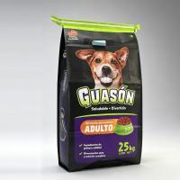 China Custom Printed PP Woven Dog Food Bag With Easy Tear Strip | 25KG Heavy Duty Stand Up Sack For Adult Dry Dog Feed Bulk Packaging for sale