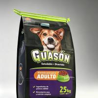 China Custom Printed PP Woven Dog Food Bag With Easy Tear Strip | 25KG Heavy Duty Stand Up Sack For Adult Dry Dog Feed Bulk Packaging for sale