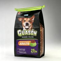 China Custom Printed PP Woven Dog Food Bag With Easy Tear Strip | 25KG Heavy Duty Stand Up Sack For Adult Dry Dog Feed Bulk Packaging for sale