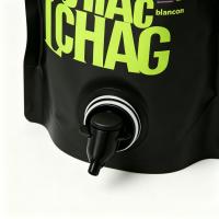 China Custom Matte Black Stand Up Wine Spout Pouch With Dual Carry Cutouts | Custom Shape Printed High Barrier Dispenser Bag For White Wine, Fruit Wine & Beverage Concentrate for sale