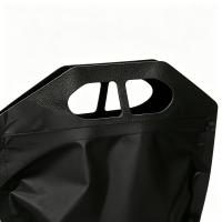 China Custom Matte Black Stand Up Wine Spout Pouch With Dual Carry Cutouts | Custom Shape Printed High Barrier Dispenser Bag For White Wine, Fruit Wine & Beverage Concentrate for sale