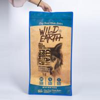 China 18LB Heavy-Duty Kraft Paper Flat Bottom Pet Food Bag | Pull Tab Zipper Matt Finished Large Capacity Stand Up Pouch For Natural Adult Dry Dog Kibble Retail Packaging for sale