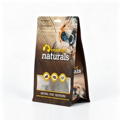 China Flat Bottom Pet Food Bag with Clear Window - Resealable Matte hang hole Resealable Pouch for Dog Treats & Kibble for sale