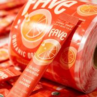 China Custom Printed 10g Orange Drink Mix Rollstock Film for High-Speed Powder Sachet Packaging for sale