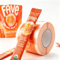 China Custom Printed 10g Orange Drink Mix Rollstock Film for High-Speed Powder Sachet Packaging for sale