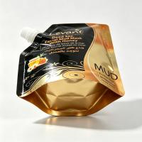 China Honey mud mask bag-Custom Gradient Metallic Stand Up Spout Pouch For 300g Facial Mud Mask | Matte Black Cosmetic Squeeze Bag With Flip Top Cap For Skincare Mud Mask Packaging for sale
