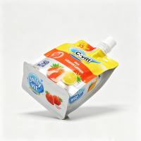 China 150g Flat Bottom Spout Pouch | Stand Up Juice Spout Bag For Orange Lemon Vitamin Drink Food Grade Custom Print for sale