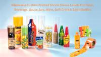 China Custom Print Shrink Sleeve Labels For Food Beverage Bottles & Jars | 360 Full Wrap Heat Shrink Wrap Labels OEM Custom Logo Printing for sale