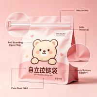 China Custom Printed Stand-Up Zipper Pouches For Baby Snacks, Milk Powder & Dry Foods | Food Grade Resealable Stand Up Zip Bags OEM Cartoon Printing for sale