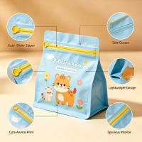 China Custom Printed Stand-Up Zipper Pouches For Baby Snacks, Milk Powder & Dry Foods | Food Grade Resealable Stand Up Zip Bags OEM Cartoon Printing for sale