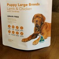 China Aluminum Foil Stand Up Pouches With Pull Tab Zipper | Custom Printed Doypack Dog Food Packaging Bags For Puppy Large Breed Grain Free Kibble OEM for sale