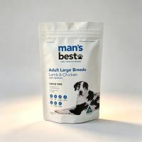 China High Barrier Aluminum Foil Doypack Pouches With Easy Tear Ziplock | Custom Printed Stand Up Dog Treat Pouches For Adult Large Breed Grain Free Lamb Chicken Sardine Kibble OEM for sale