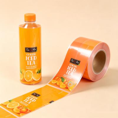 China Custom PVC Shrink Sleeve Labels For Juice Bottles | Full Wrap Heat Shrink Film Label For Iced Tea Fruit Drink Plastic Bottle OEM Printing for sale