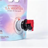 China 3L Wine BIB Bag In Box Pouches With Dispenser Tap | Custom Printed Aluminum Foil Stand Up Sangria Wine Bag OEM Box Included Optional for sale