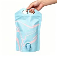 China Portable Liquid Soft Packaging Bags With Dispensing Valve | Custom Printed Stand Up Spout Pouches For Wine, Beverage, Syrup & Bulk Liquid OEM for sale