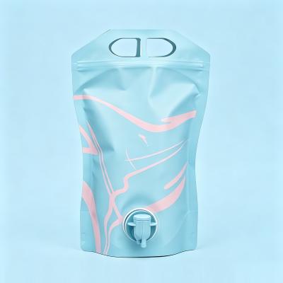 China Portable Liquid Soft Packaging Bags With Dispensing Valve | Custom Printed Stand Up Spout Pouches For Wine, Beverage, Syrup & Bulk Liquid OEM for sale