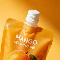 China 500ml Mango Juice Liquid Stand Up Spout Pouch | Food Grade Laminated Refillable Squeeze Spout Bag For Fruit Puree Sea Moss Gel Drink OEM Custom Printed for sale