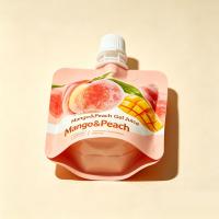 China Mango Peach Mixed Fruit Gel Juice Stand Up Spout Pouch | Food Grade Leakproof Laminated Squeeze Liquid Bag For Fruit Puree Concentrate OEM Custom Printed Packaging for sale