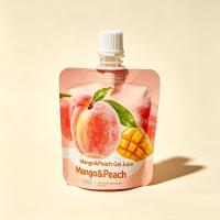 China Mango Peach Mixed Fruit Gel Juice Stand Up Spout Pouch | Food Grade Leakproof Laminated Squeeze Liquid Bag For Fruit Puree Concentrate OEM Custom Printed Packaging for sale