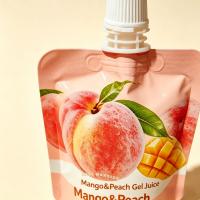 China Mango Peach Mixed Fruit Gel Juice Stand Up Spout Pouch | Food Grade Leakproof Laminated Squeeze Liquid Bag For Fruit Puree Concentrate OEM Custom Printed Packaging for sale