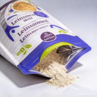 China Matte Finish 400g Custom Stand‑Up Pouch High Barrier for Organic Flaxseed Powder Dietary Supplement Powder Packaging for sale