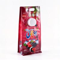 China 4L Stand‑up Bib Pouch with Butterfly Tap Valve | Wine Fruit Puree Berry Juice Liquid Beverage Packaging for sale