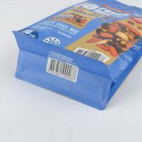 China Custom Printed Flat Bottom Quad Seal Pouch With Resealable Zipper for Mixed Nuts Trail Mix Dried Fruit Retail Snack Packaging for sale