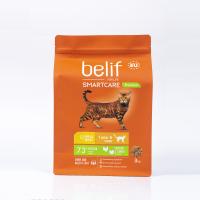 China PFAS‑Free Flat Bottom Quad Seal Pet Food Pouch | Resealable Zipper Bag for 300g 1.5kg 3kg Dry Cat Kibble for sale